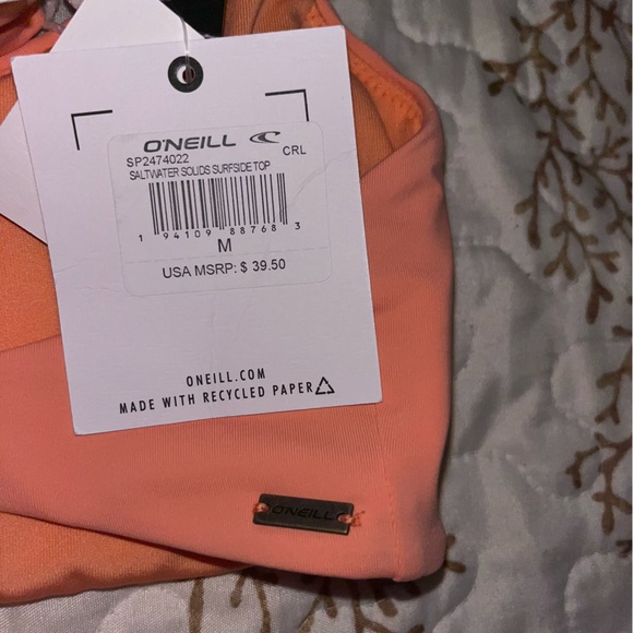 O Neill Swim Nwt Oneill Saltwater Solids Surfside Bralette Top Swim